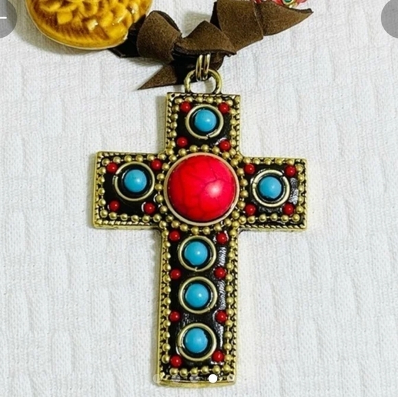 Treska | Jewelry | Nwt Treska Collection Multicolored Boho Cross ...